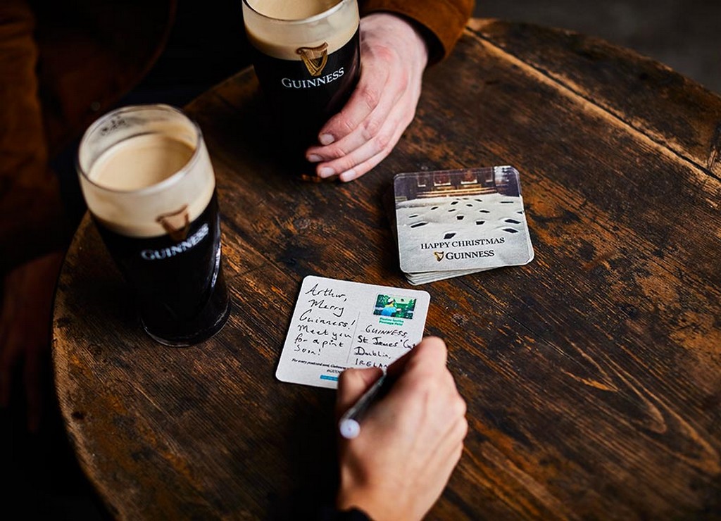 Guinness distributes postcard coasters in Irish pubs • Go-to-Ireland.com