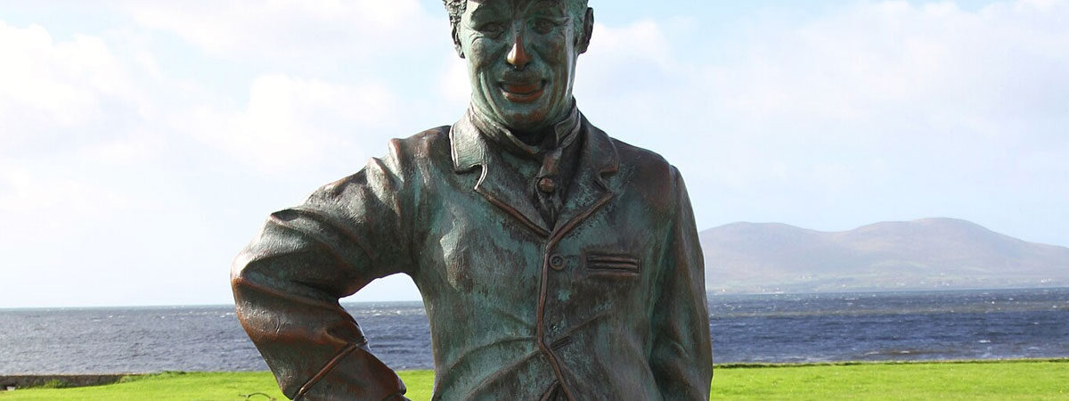 The Charlie Chaplin Statue in Waterville • Go-to-Ireland.com